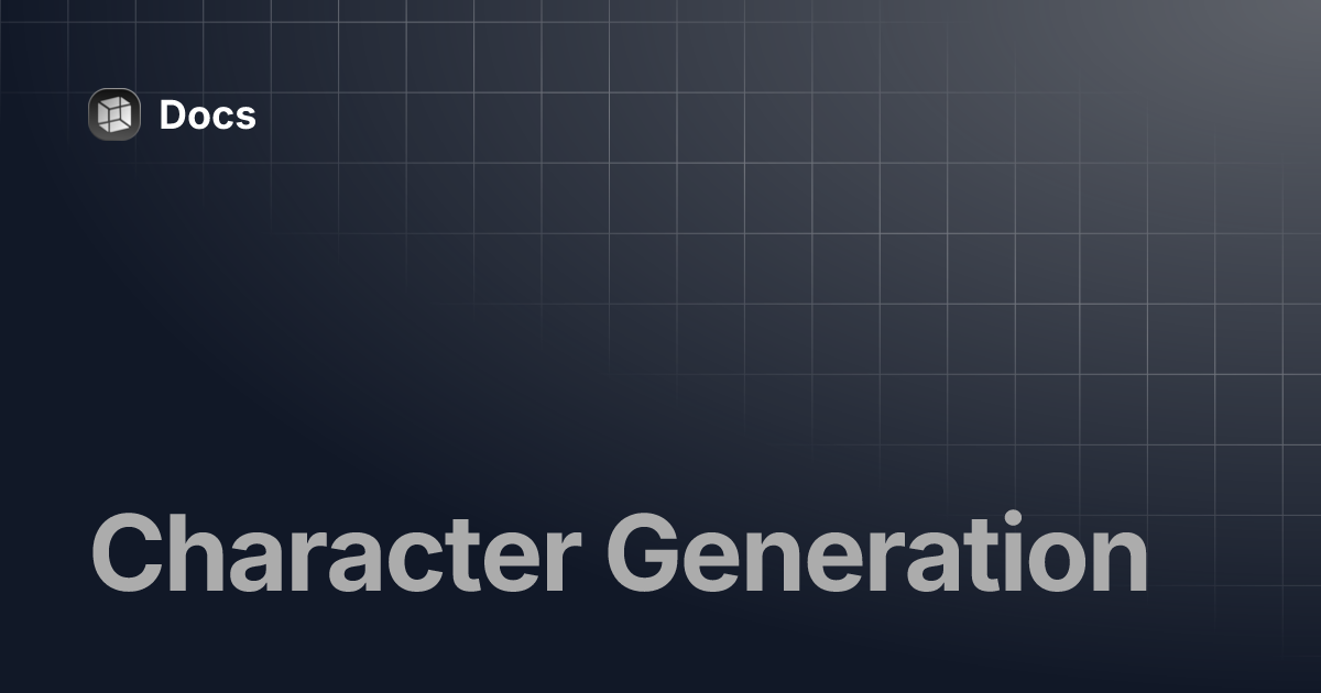 Character Generation | Docs